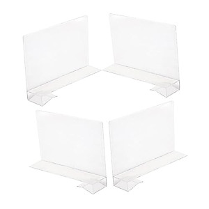 TOGEVAL 4pcs Partition Plate Clear Shelf Closet Shelves Separators Shelf Dividers Closet Partition Separator Storage Bookshelf Drawer Organizer Adjustable Cabinet Shelf Pp Transparent