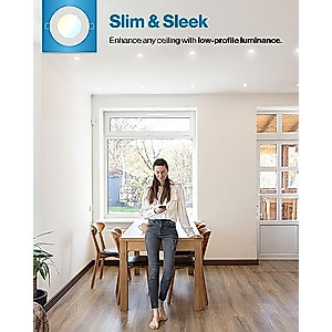 Sunco 12 Pack 4 Inch Ultra Thin LED Recessed Ceiling Lights Slim, Selectable CCT 2700K/3000K/3500K/4000K/5000K, Dimmable, 10W, Wafer Thin, Canless with Junction Box - ETL T24