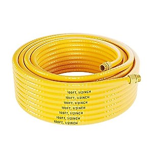 100FT 1/2 '' Flexible Gas Line,CSST Corrugated Stainless Steel Tubing,Natural Gas Line Pipe Propane Conversion Kit Grill Hose with 2 Male Adapter Fittings