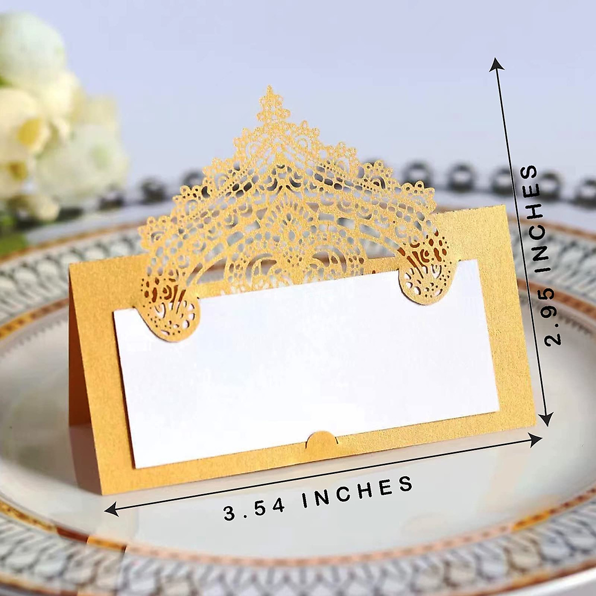 QI XIN 100Pcs Place Cards for Table Setting Decor Name Cards Tend Cards for Wedding Banquets Dinner Parties Bridal Shower