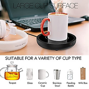 Coffee Mug Warmer for Desk, Electric Coffee Cup Warmer with 3-Temp Settings, Smart Coffee Warmer for Desk Auto Shut Off, Enlarged Heating Plate Suitable for Most Cups, Gift for Your Friends and Family