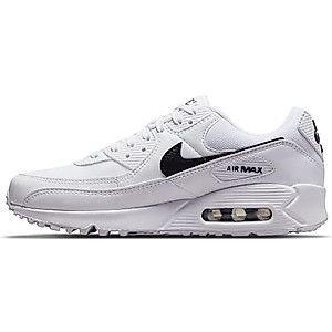 Nike WMNS Air Max 90 Women's Shoes (White/White/Black, us_Footwear_Size_System, Adult, Women, Numeric, Medium, Numeric_12)