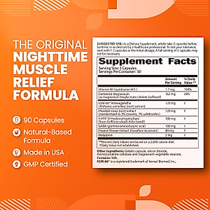 SaltWrap Mag R&R - Nighttime Muscle Cramps Support, Natural Sleep Support for Adults with Magnesium Glycinate for Muscle Spasm and Leg Cramps Relief, 90 Capsules