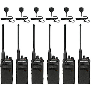 Motorola RDU4100 Business Two-Way Radios with HKLN4606 Speaker Mics 6-Pack RDU4100 Bundle,Black