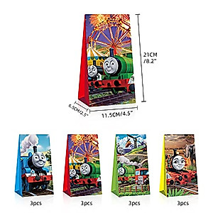 xiaoma 12 pcs Thomas Party Party Gift Boxes,Thomas Themed Gift Boxes, Candy boxes, Party Favors Perfect for Kids Games Decorations Favors.