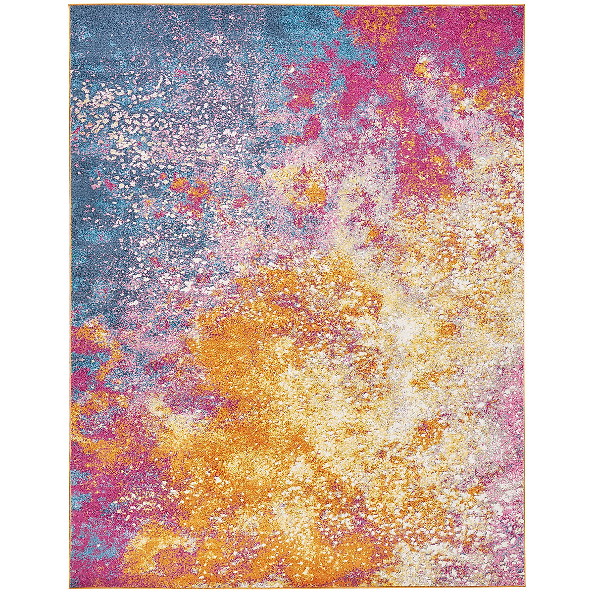 Nourison Passion Sunburst 6'7'' x 9'6'' Area--Rug, Modern, Abstract, Easy--Cleaning, Non Shedding, Bed Room, Living Room, Dining Room, Kitchen, (7' x 10')