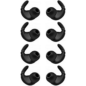 Rqker Sport Ear Tips with Hook Compatible with Beats Studio Buds, 4 Pairs Soft Silicone Anti Slip Anti Lost Ear Tips Earhook Sport Eartips Hook Compatible with Beats Studio Buds, 4 Pairs Black
