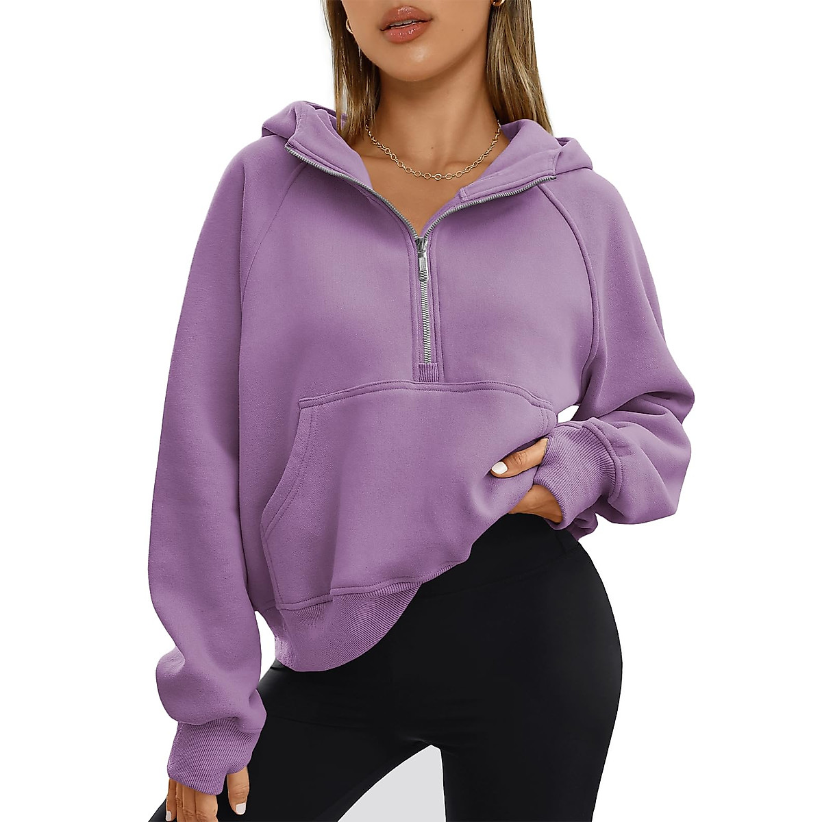 AUTOMET Womens Hoodies Fleece Fall Fashion Outfits Workout Sweatshirts Winter Jackets Oversized Pullover Tops Clothes 2025 Purple S