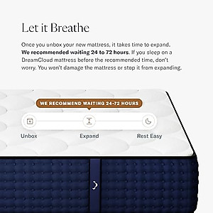 DreamCloud Premier 14" Queen Mattress - Luxury Hybrid Memory Foam - 365 Night Trial - 7 Premium Pressure-Relieving Layers - Forever Warranty - CertiPUR-US Certified