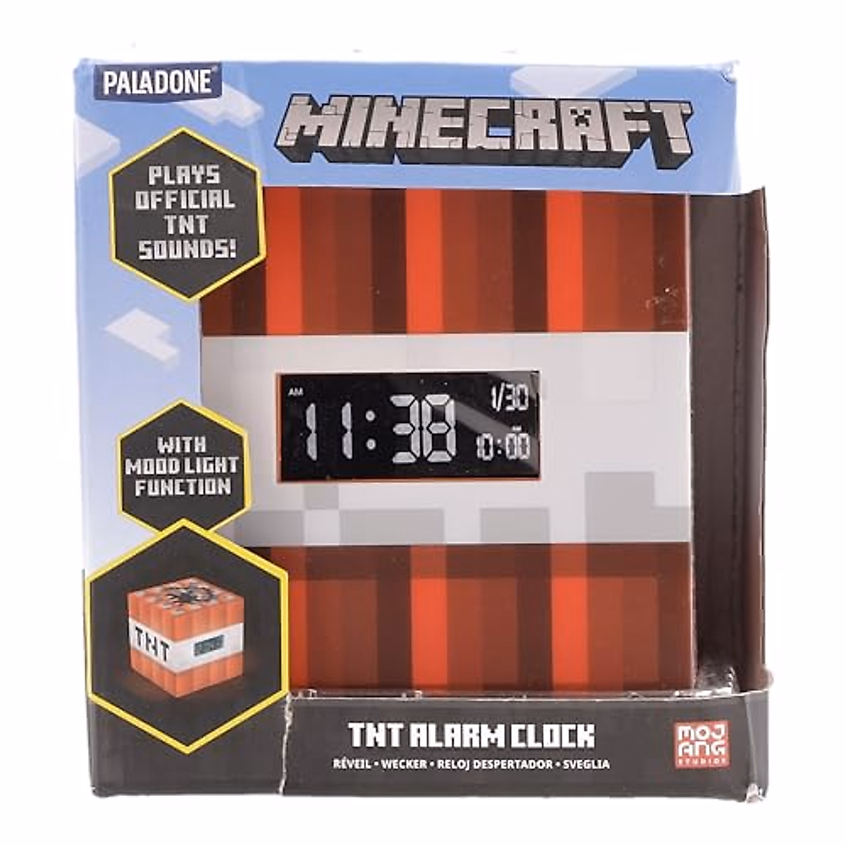Paladone Minecraft TNT Alarm Clock | Officially Licensed Merchandise