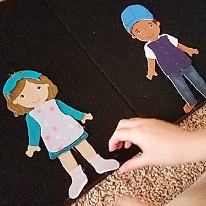 My Felt Story Dress Me Up 56 Pcs - Weather | Felt 8” Doll Figures for Kids | Multicultural Skin Tone Diversity | Fun Classroom Learning Activities