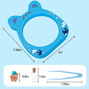 FunHaoWu Kids Wooden Tooth Storage Box,Tooth Keepsake,Teeth Holder for Girls and Boys,Bamboo Child Tooth Collection Boxes,Teeth Memorial Collector Boxes Gifts for Families Birthday(Blue)