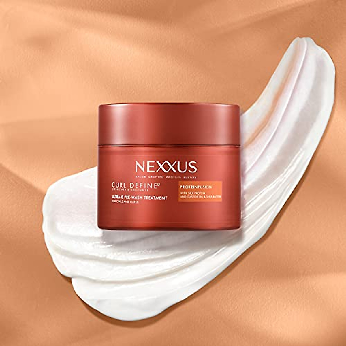 Nexxus Curl Define Pre-wash Hair Treatment for Curly & Coily Hair Hair Mask Deep Conditioner with Castor Oil 8 oz