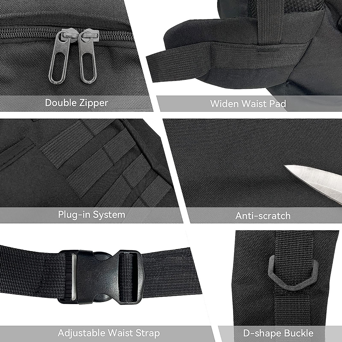 FLYKEPER 75L Hiking Backpack Outdoor Trekking Bag Lightweight Waterproof Bag Ski Backpack Tactical Backpack, New Black