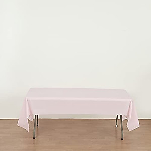 Evershine (12-Pack) Heavy Duty Plastic Table Covers Tablecloth (Reusable) (Rectangle 54" X 108", Pink)
