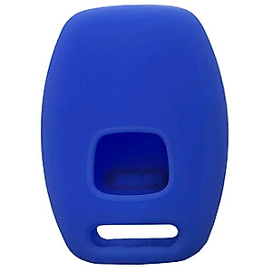 Silicone Protective Skin Glove Key Fob Cover Case fit for Honda Civic Pilot Accord Crosstour LX EX CR-V CR-Z Insight Odyssey Ridgeline Keyless Entry Key Fob Accessories (Black Blue)