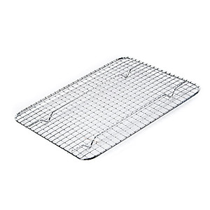 Update International Heavy-Duty 1/4 Size Cooling Rack, Wire Pan Grade, Commercial Grade, Oven-Safe, Chrome, 8 x 10 Inches, Set of 2
