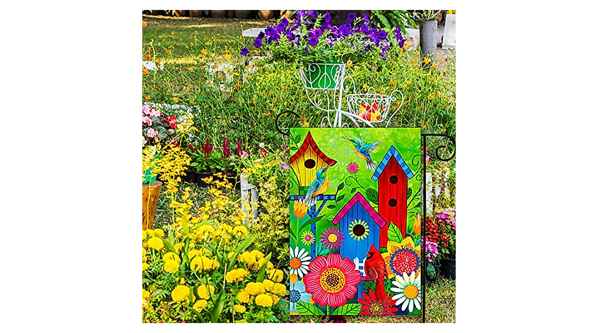Vibrant Double-Sided Bird Garden Flags - All-Season Outdoor Decor