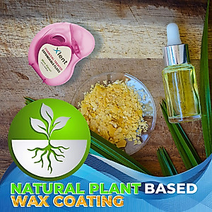 Expandable Dental Floss Treated with Activated Charcoal with Xylitol and Natural Plant Based Wax | Mint Flavor | PFAS & PTFE Free | Pack of 2 (50 m Floss Containers)