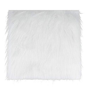 4pcs Faux Fur Shaggy Fluffy Faux Fur Fabric for DIY Craft Costume Seat Cushion Pad 10x10inch (White)