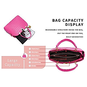 JHVYF Hot Pink Purse Womens Handbag Top Handle Shoulder Bag Tote Satchel Purse Shell Bag 0002