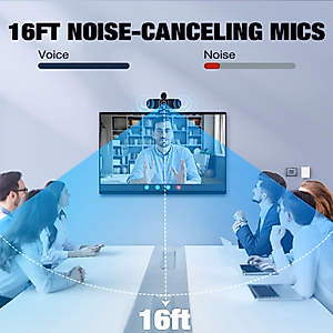 iMiSES USB C Webcam, 4K Webcam with Microphone, AI Auto-Framing, Privacy Cover, 90° FOV, White Balance, Noise-Reduce, Plug & Play, 4K Webcam for Streaming/Online Education/Video Calls/Conference