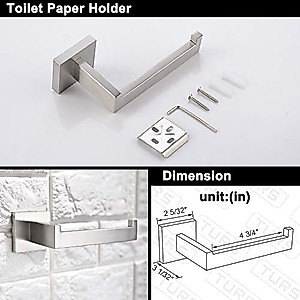 TURS 5-Pieces Bathroom Hardware Accessories Set Brushed Towel Holder Sets Bath Towel Rack Towel Shelf