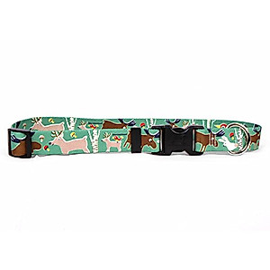 Yellow Dog Design Woodland Friends Dog Collar with Tag-A-Long ID Tag System-Large-1" and fits Neck 18 to 28"