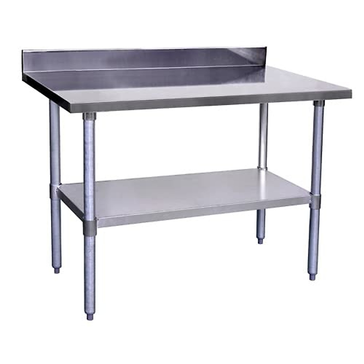 Kratos Stainless Steel Kitchen Prep Table 36"x30" with Backsplash and Undershelf, NSF Worktable for Restaurants - 16ga/304SS