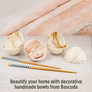 Bascuda® Small Ceramic Bowls Set of 6 with Gift Box - Snack Bowls for Tapas, Dessert, Nuts, Olive, Soy Sauce Dish, Dip - Colourful Decorative Moroccan Spanish Mexican - Decorative Bowl - 3.14 Inches