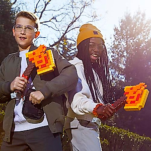 Nerf Minecraft Firebrand, Dart Blasting Axe, 6 Nerf Elite Foam Darts, Design Inspired by Minecraft Axe in The Game, Pull Down Priming, Minecraft Toys