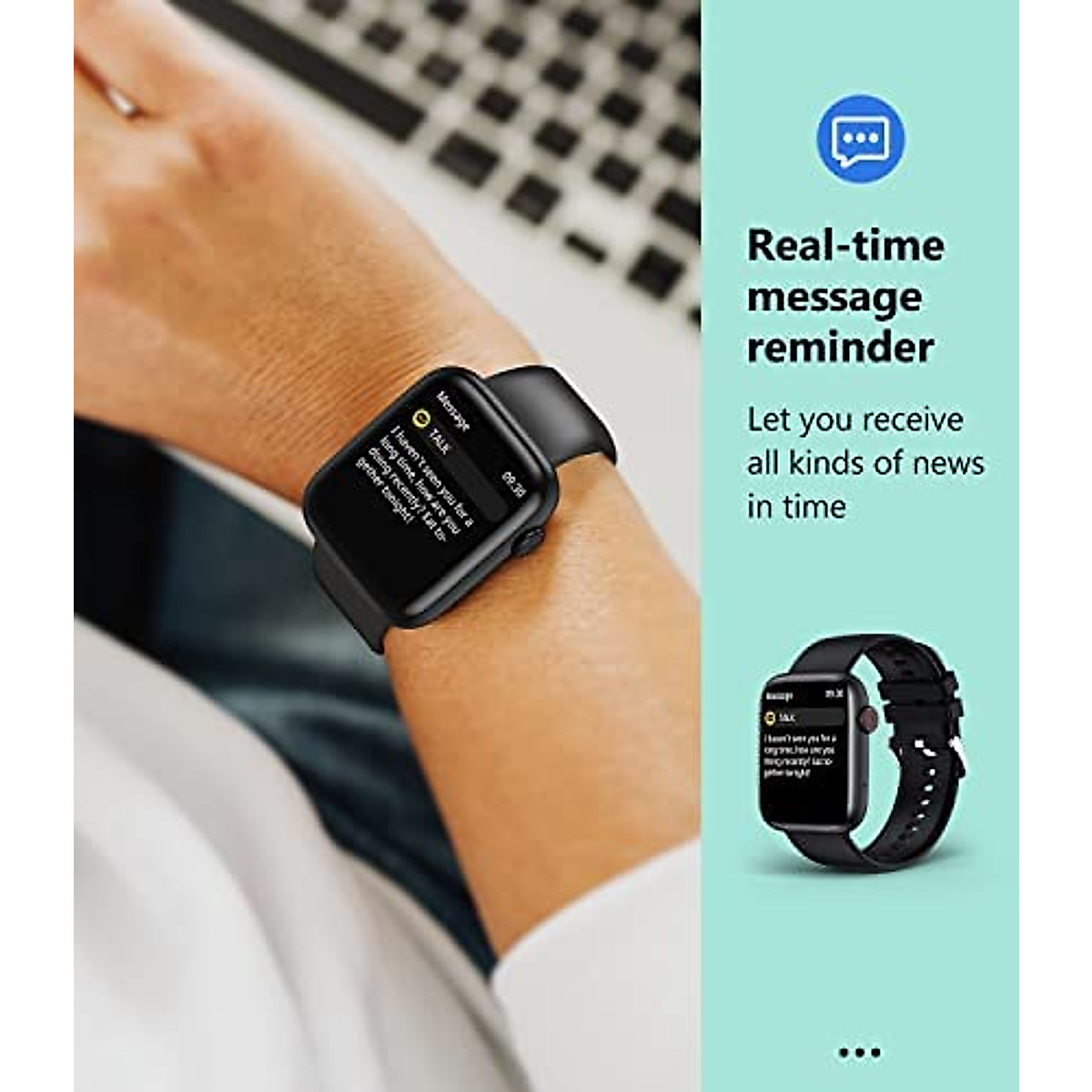 Smart Watch for Men Women with Bluetooth Call Answer/Dail,1.85'' HD Full Touch Screen Fitness Tracker, Smartwatch with Heart Rate Blood Oxygen Blood Pressure Sleep Monitor for Android and iPhone