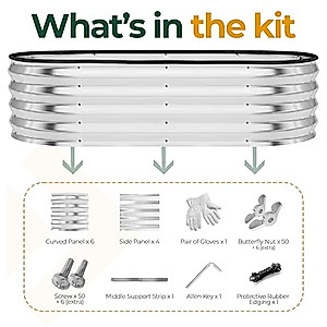 Utopia Home Galvanized Raised Garden Bed, 4ft x 2ft Lightweight Planter Boxes Outdoor with Easy Assembly, Large Garden Bed for Vegetables, Fruits, Flower