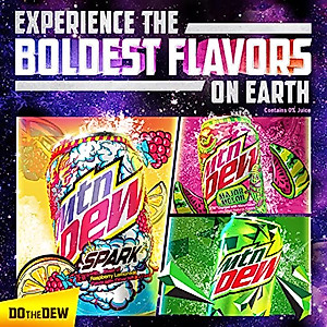 Mountain Dew 3 Flavor Major Melon Variety Pack (Major Melon, Spark (Rasp Lemonade), and Original Dew), 12 Fl Oz (Pack of 18)