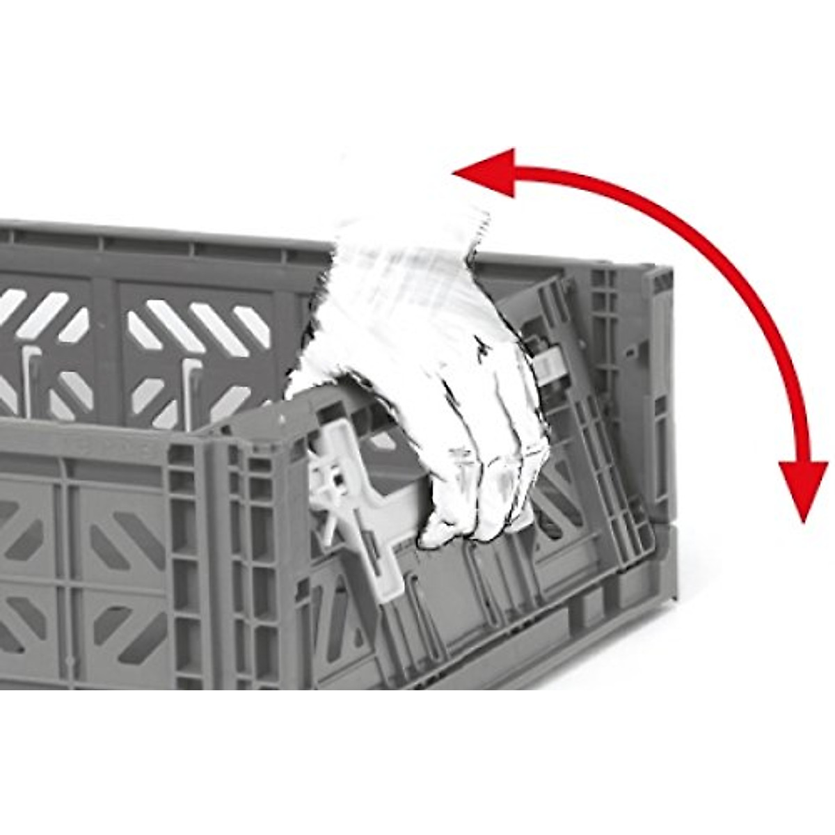 AYKASA Collapsible Storage Bin Container Basket Tote, Folding Basket Crate Container : Storage, Kitchen, Houseware Utility Basket Tote Crate = Maxi-Box Comfort Lock (Black)