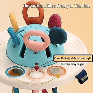 Baby Sensory Toys Montessori Pull String, Cartoon Kids Accordion Toy 18 Months+ Early Education Baby Boy Girls Toys for Infant Newborn Toddlers Sensory Play Exercise Hand Strength (UFO)