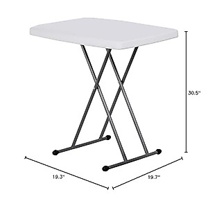 F2C 30-Inch Folding Table, Multi-Functional Personal Table,Portable and Adjustable Height for TV Trays, Laptop, Sewing,Ideal for Small Spaces,Camping Picnic Party Table On-The-Go Needs, White