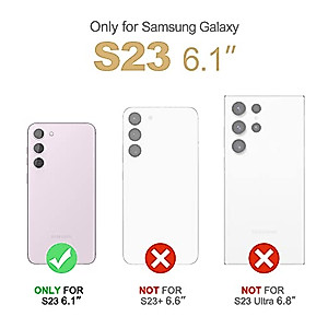 SURITCH for Samsung Galaxy S23 6.1 Inch Case, [Built-in Screen Protector] [Dual-Layer Protection ] Full Shockproof Rugged Bumper Phone Protective Cover - Purple Cosmos