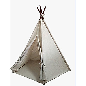Laylala® Teepee Tent.India Teepee-Embroidery Elephant-Preassemble.5 Poles Design(Light Brown Color)