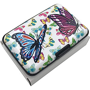 BFL RFID Credit Card Holder for Women or Men, Theft Proof Credit Card Holder, Slim Design Fits in Pocket (butterfly)