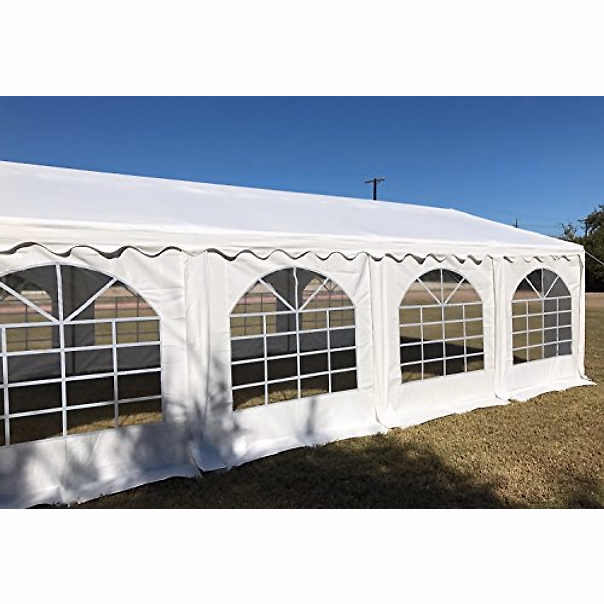 32'x16' PE Party Tent White - Heavy Duty Wedding Canopy Carport Shelter - with Storage Bags - By DELTA Canopies