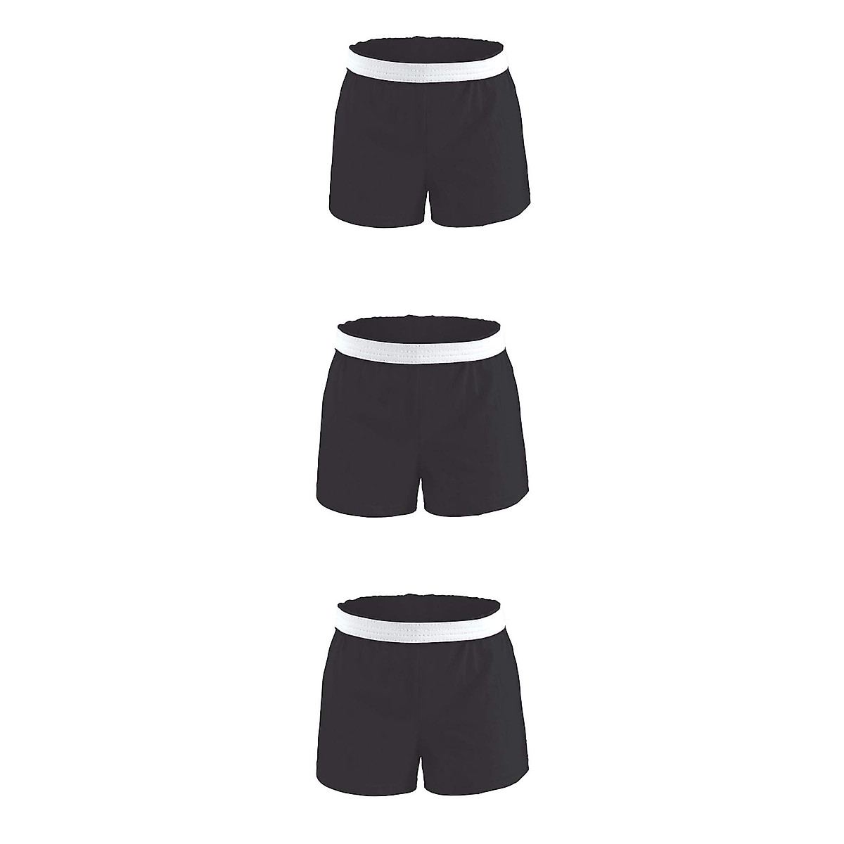 Soffe Girls' Authentic Cheer Short 3 Count (pack of 1)