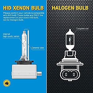 Sinoparcel D1S Xenon HID Headlights Bulb - 8000K 35W High Low Beam Replacement Bulb - Pack of 2