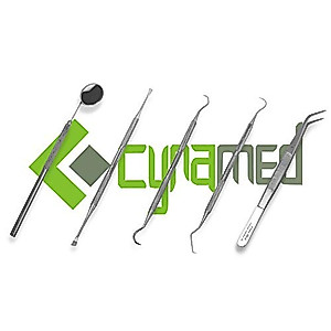 CynaMed Dental Tools Oral Care Kit (5-Pack) – Stainless Steel Dental Pick, Tartar Scraper, Scaler, Tweezers, and Mouth Mirror for Personal & Pet Use