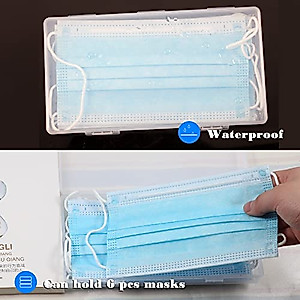 SPEEDWOX Mask Storage Case 2 Pack Portable Mask Case Storage Box Masks Organizer Disposable/Reusable Face Masks Organizer Dustproof Storage Plastic Box with Lid for Mask Pollution Prevention(Clear)