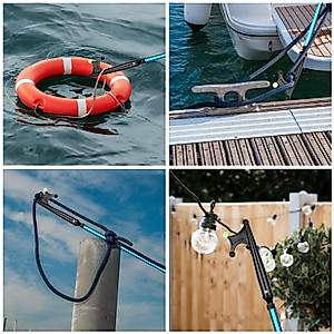 SAN LIKE Telescopic Boat Hook - Floating,Durable,Rust-Resistant with Luminous Bead,Blue Push Pole for Docking Extends from 2.58Ft to 6.66Ft