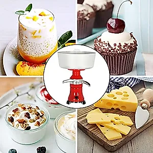 Milk Cream Centrifugal Separator Electric Cream Separator Stainless Steel 100L/H Goat Cow Milk Separator Turning Raw or Whole Milk into Cream and Skim Milk for 110V 100W