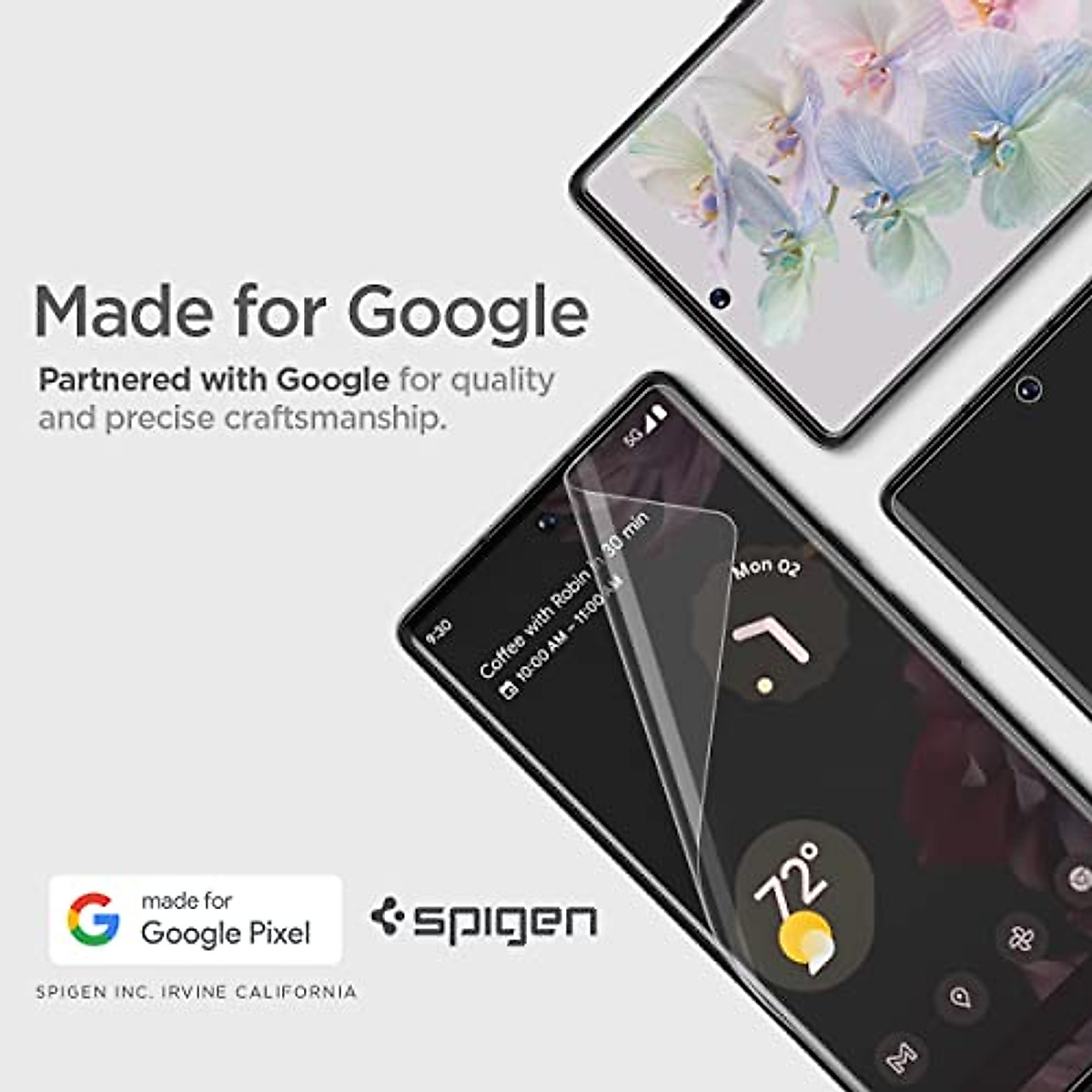 Spigen Camera Lens Screen Protector [GlasTR EZ Fit Optik] Designed for Pixel 7 [Case Friendly] - Black [2 Pack]
