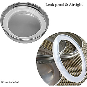 SHEYNIAN 12 Pack Rubber Seals for Glass Jars, Replacement Silicone Gasket Seal Ring, Silicone seals for 2.75 Inch / 70mm Regular Mouth Canning Jar (White)