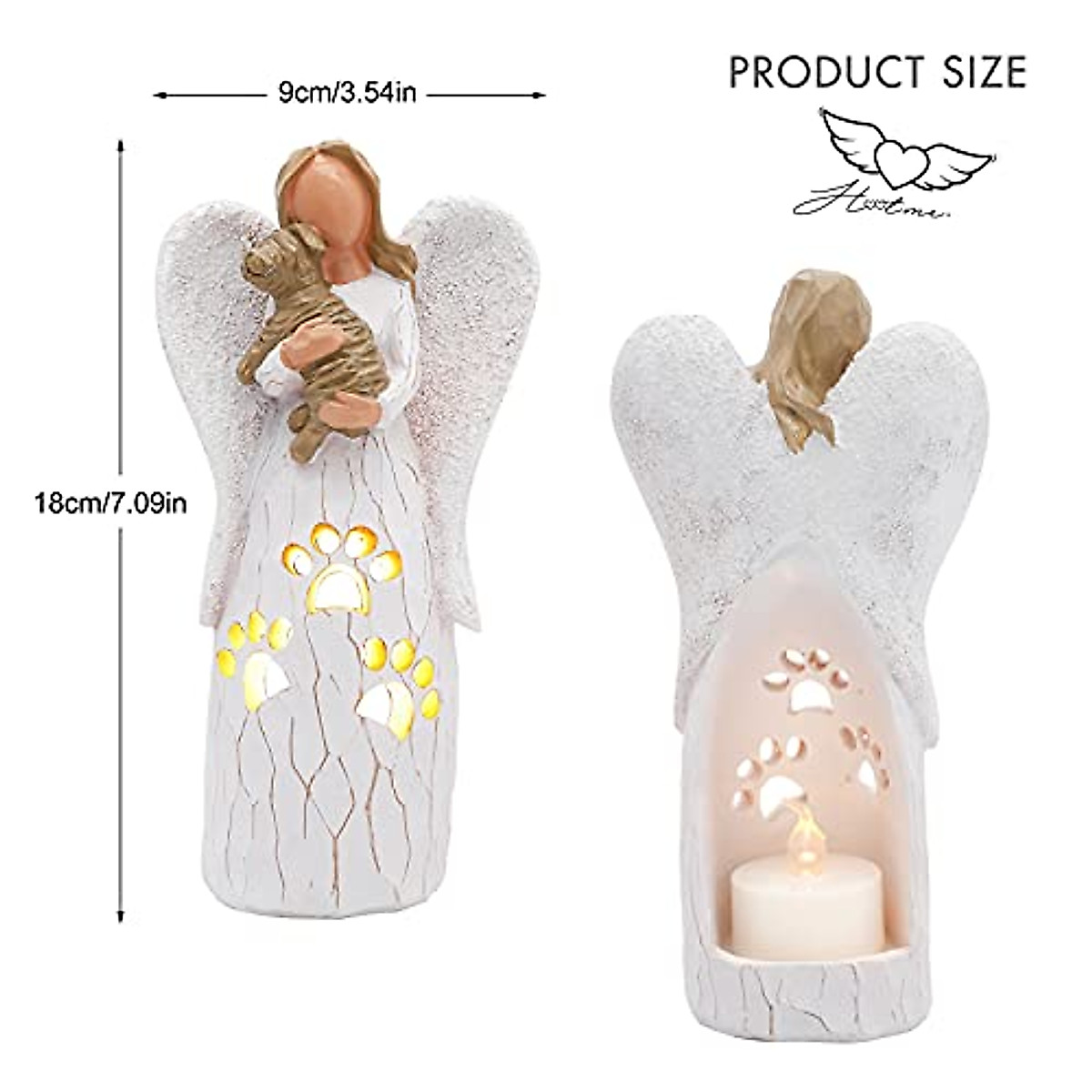 BEARAE Dog Memorial Gifts, Dog Candle Holder Statue, Pet Memorial Gifts, Pet Loss Gifts, Bereavement Gifts, Pet Sympathy Gifts for Loss of Dogs